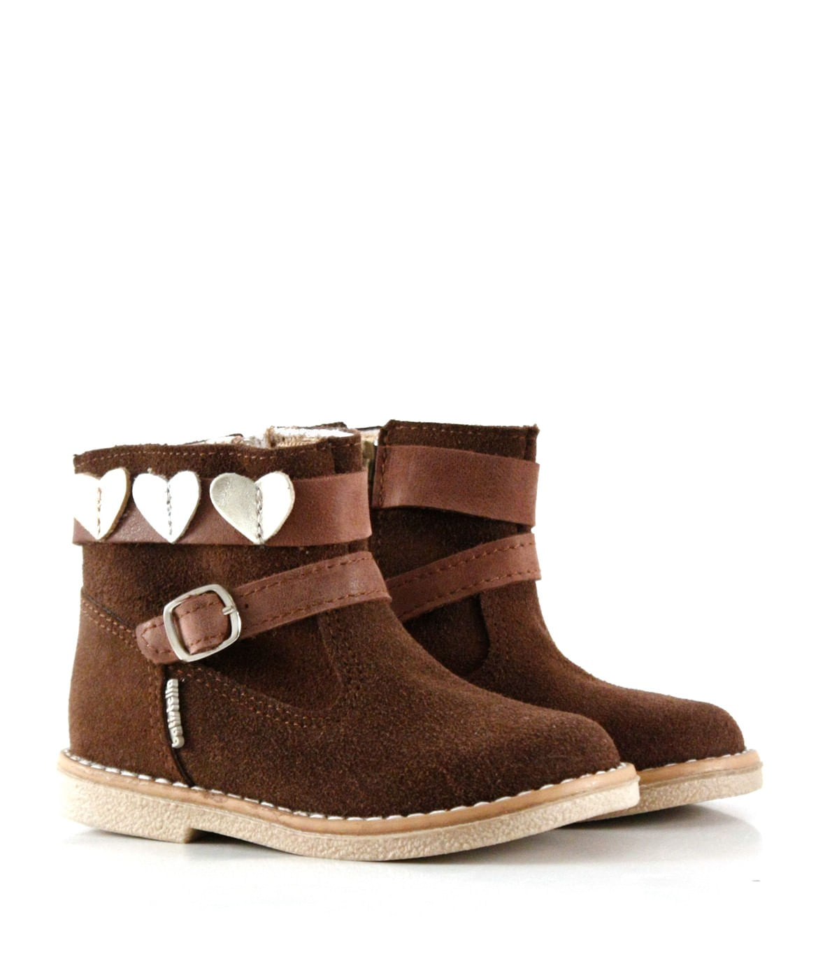 Botas corazón de gamuza en chocolate|Botas de nenas|Batistella.com.ar ...